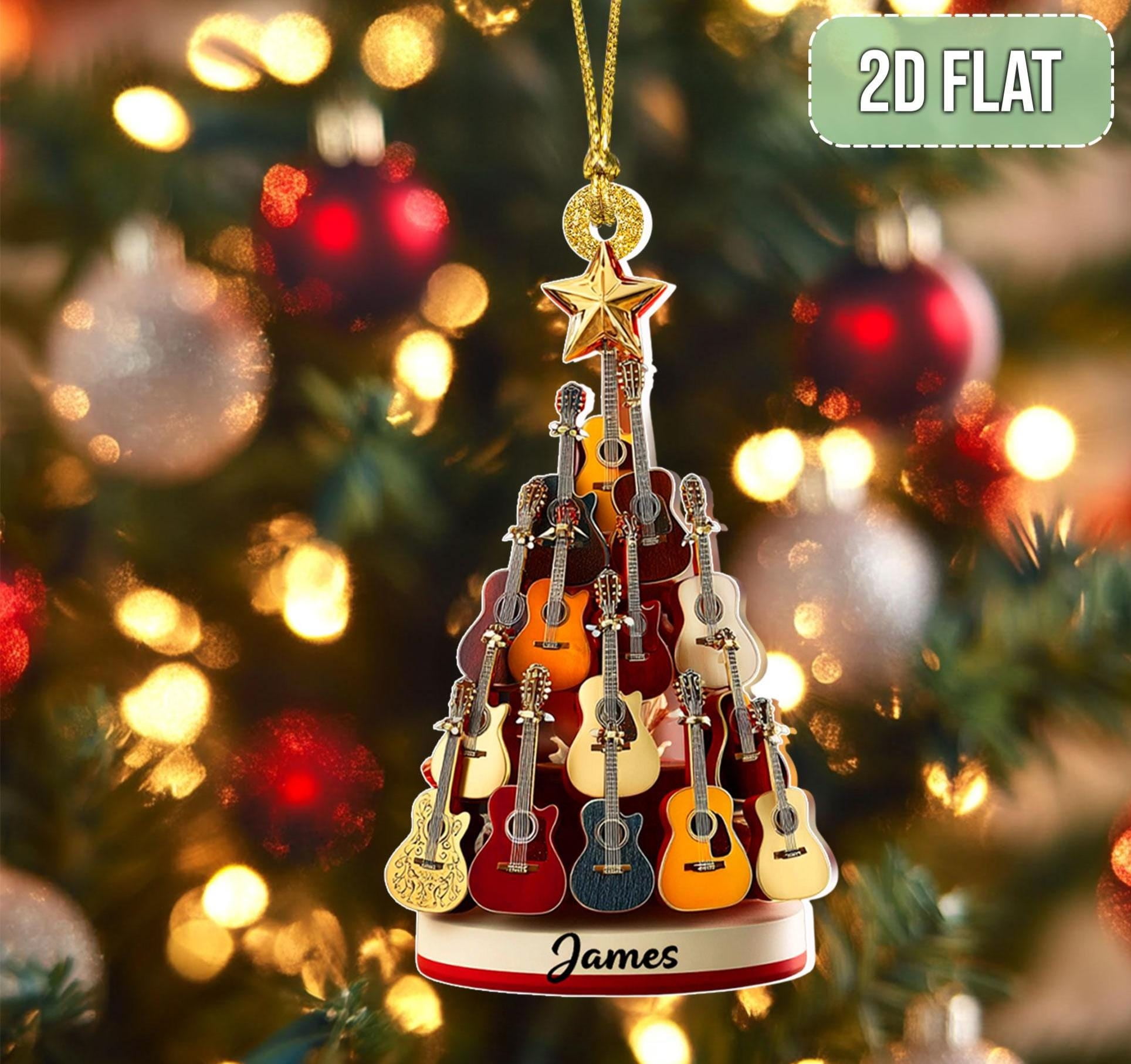 Custom Guitar Christmas Ornament 2025, Acoustic & Electric Guitar Tree ...