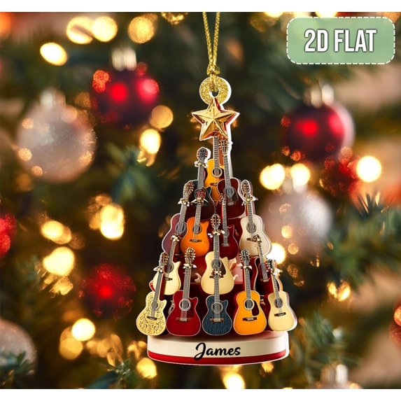 Custom Guitar Christmas Ornament 2025, Acoustic & Electric Guitar Tree ...