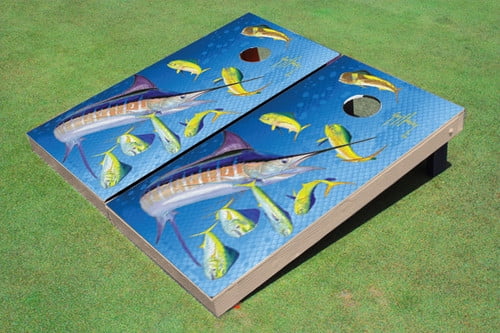 Custom Guy Harvey Mahi Skin with Marlin Cornhole Boards - Walmart.com