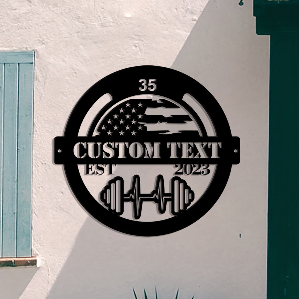 Custom Gym Weight Plate Monogram,Gym Metal Sign,Powerlifting Sport ...