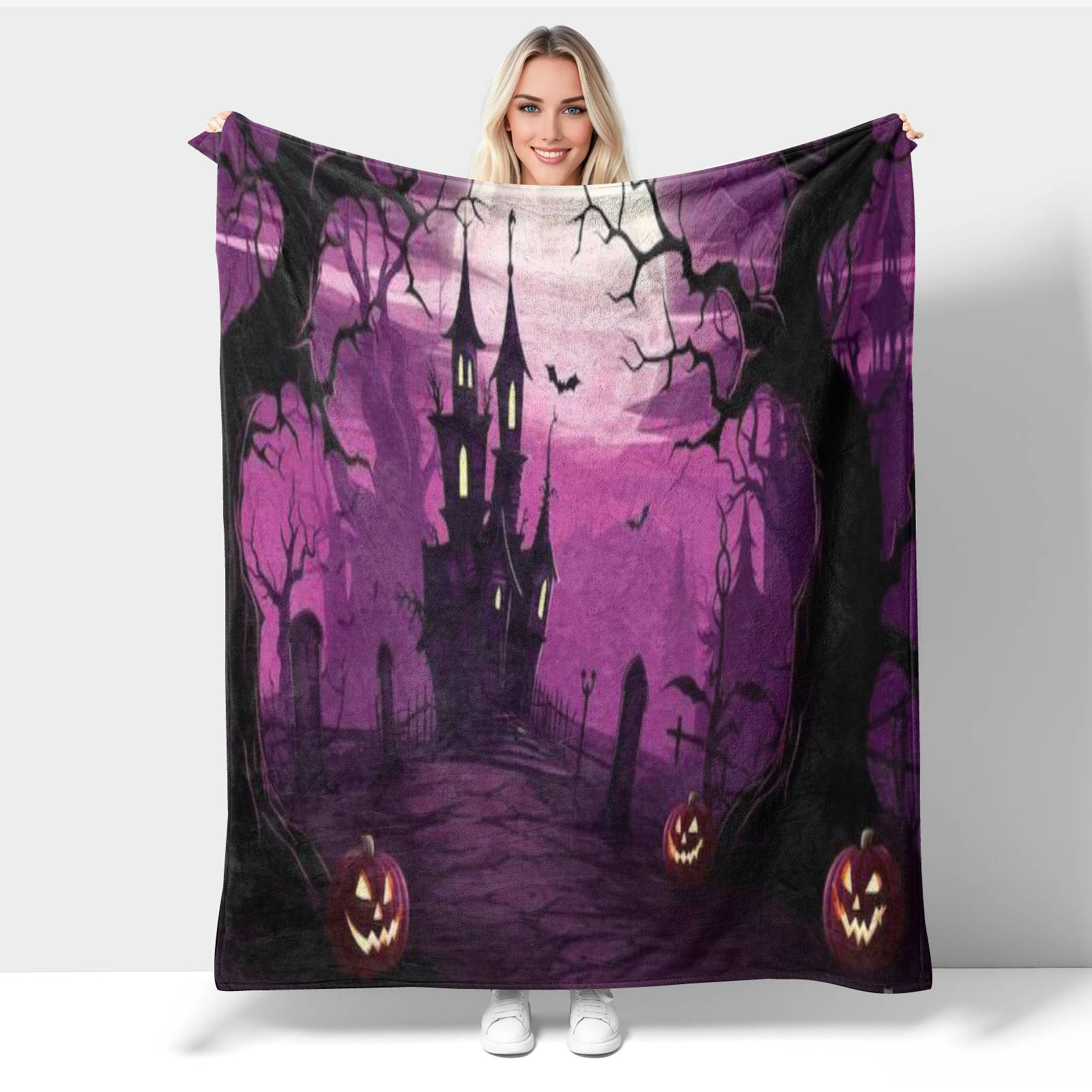 Custom Halloween Castle Halloween gift Blanket Halloween Castle ...
