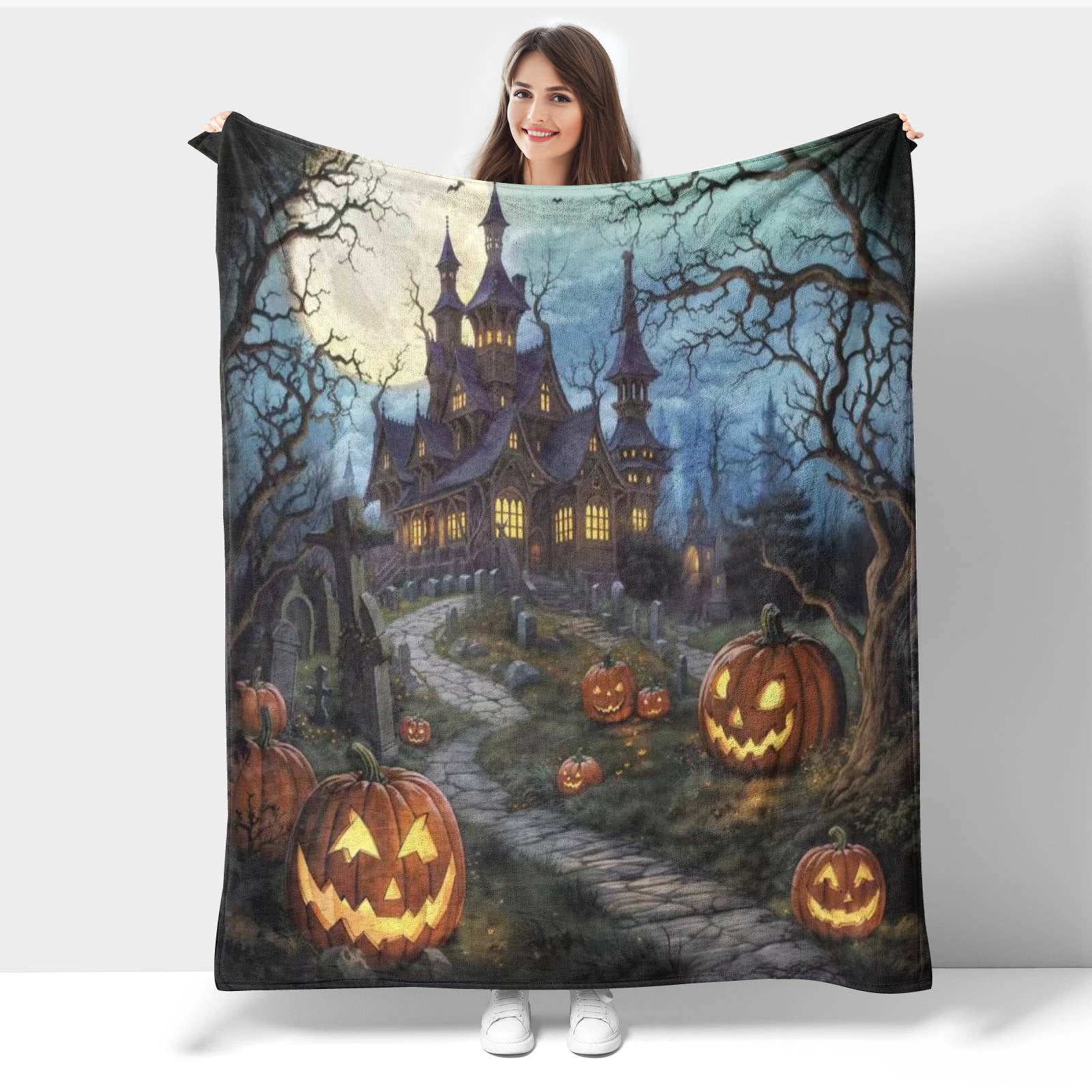 Custom Halloween Castle Halloween gift Blanket Halloween Castle ...