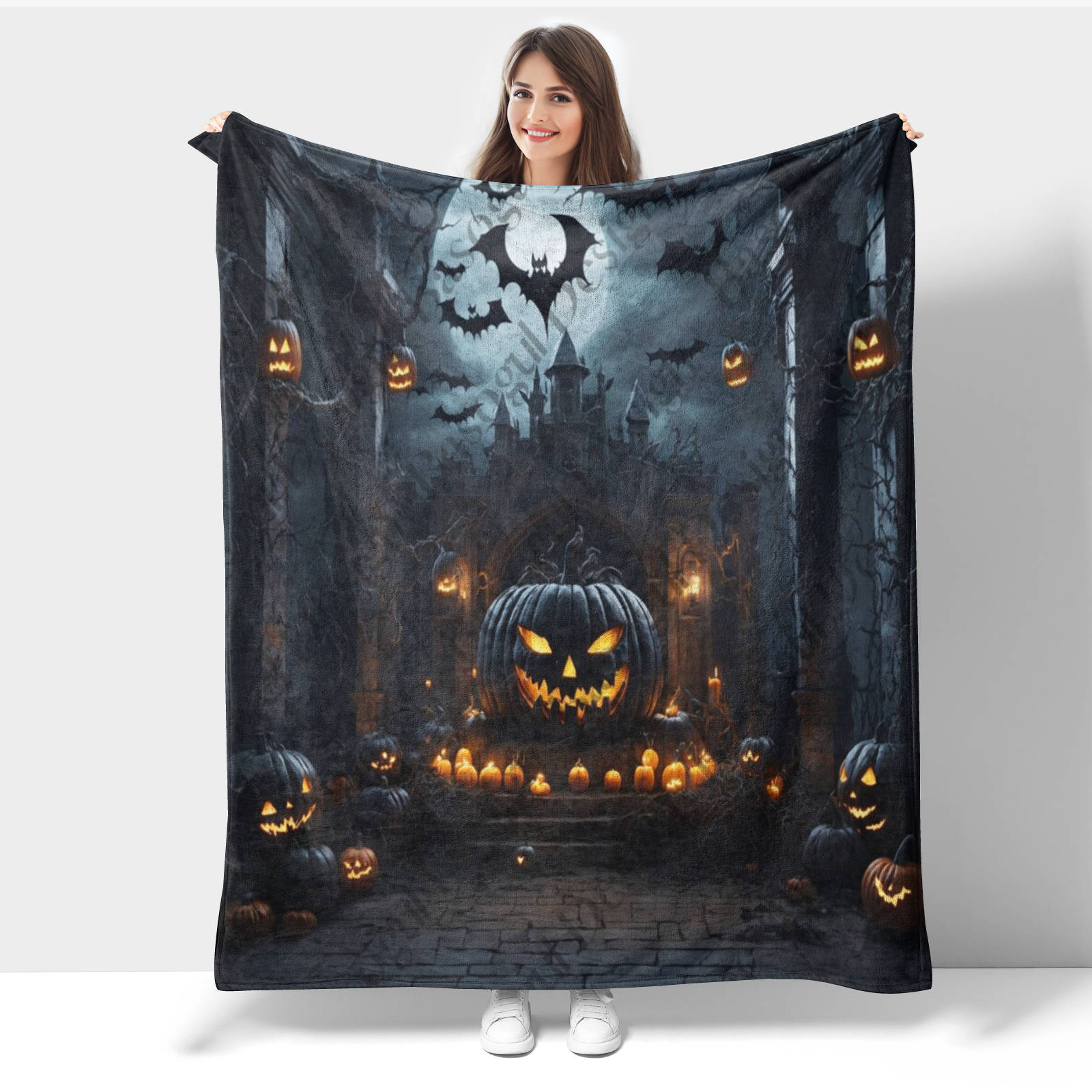Custom Halloween Castle Halloween gift Blanket Halloween Castle ...