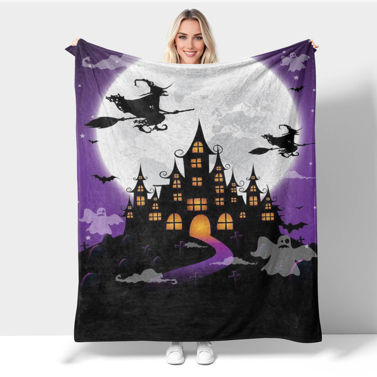 Custom Halloween Castle Halloween gift Blanket Halloween Castle ...