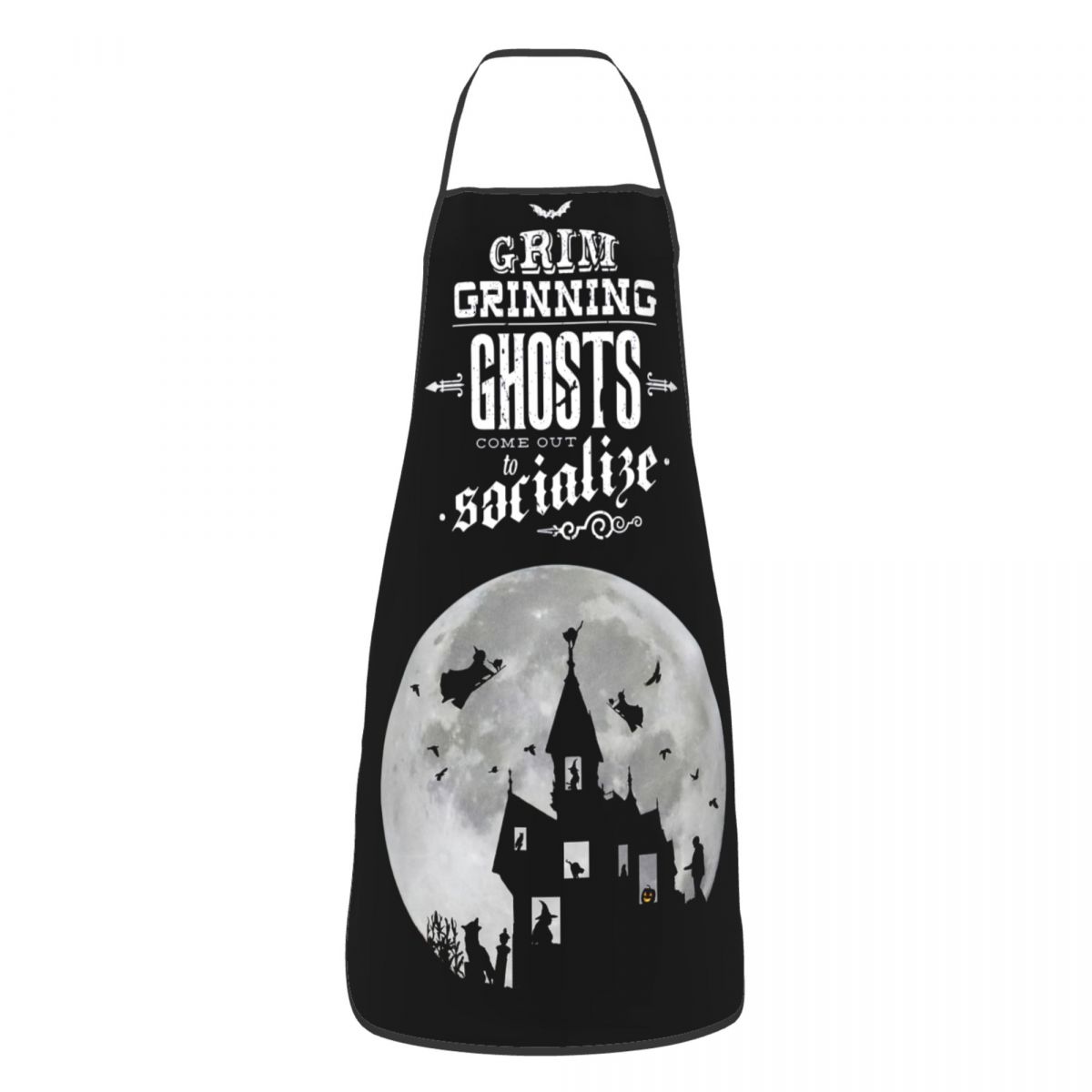 Custom Halloween Haunted Mansion Hatbox Ghost Apron for Women Men ...