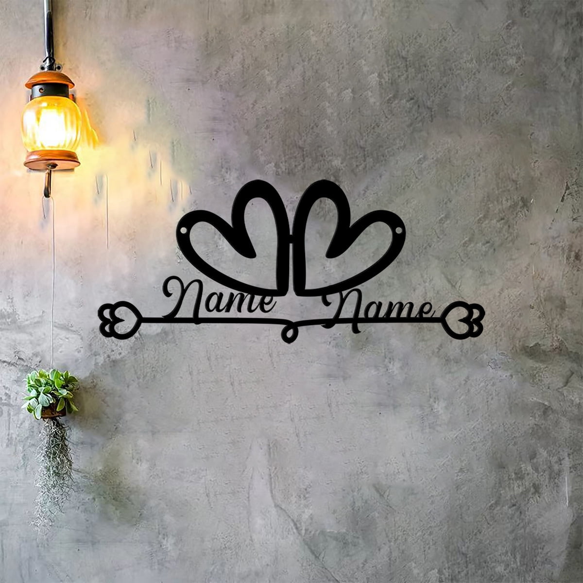 Custom Handmade Custom Heart Metal Wall Sign, Custom Couples Name Sign ...