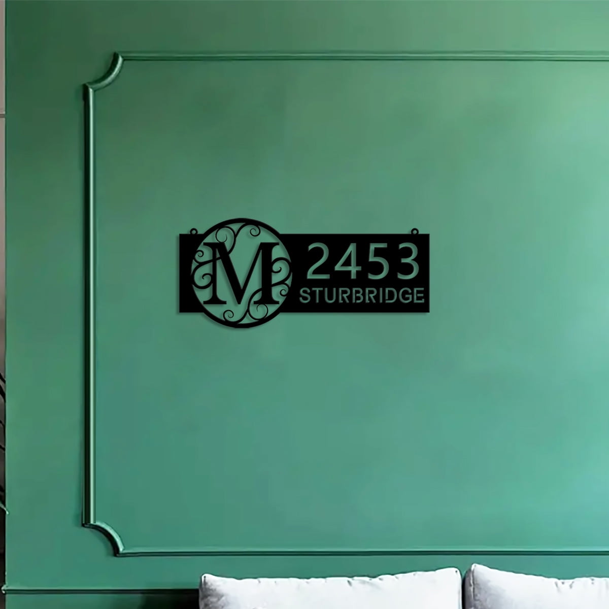 Custom Hanging Address Sign Metal Monogram Address Sign for Yard ...