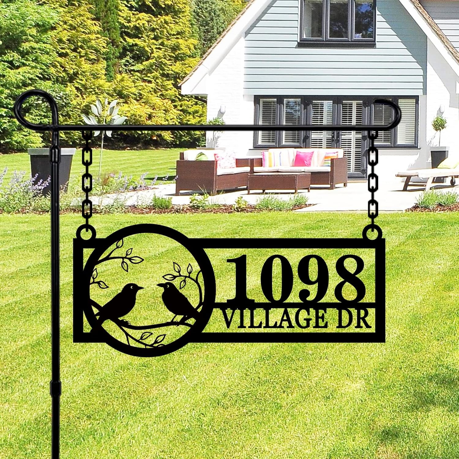 Custom Hanging Metal Address Sign, Custom Hanging Mailbox Numbers ...