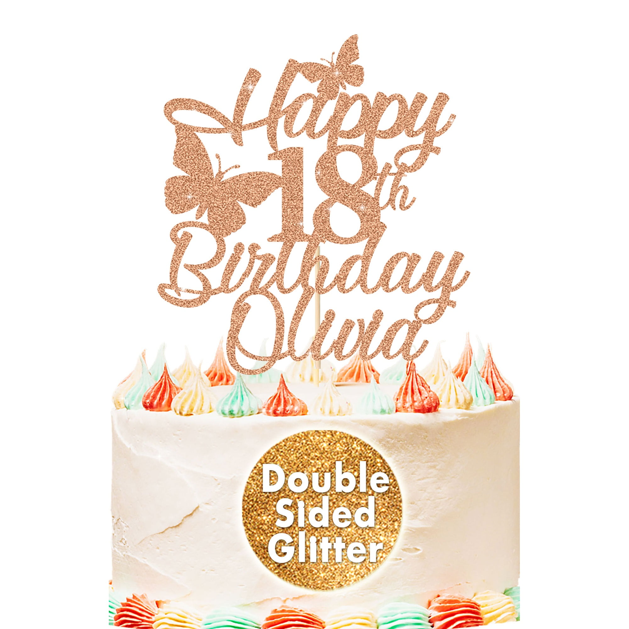 Custom Happy 18th Birthday Cake Topper, Personalized Name & Age ...