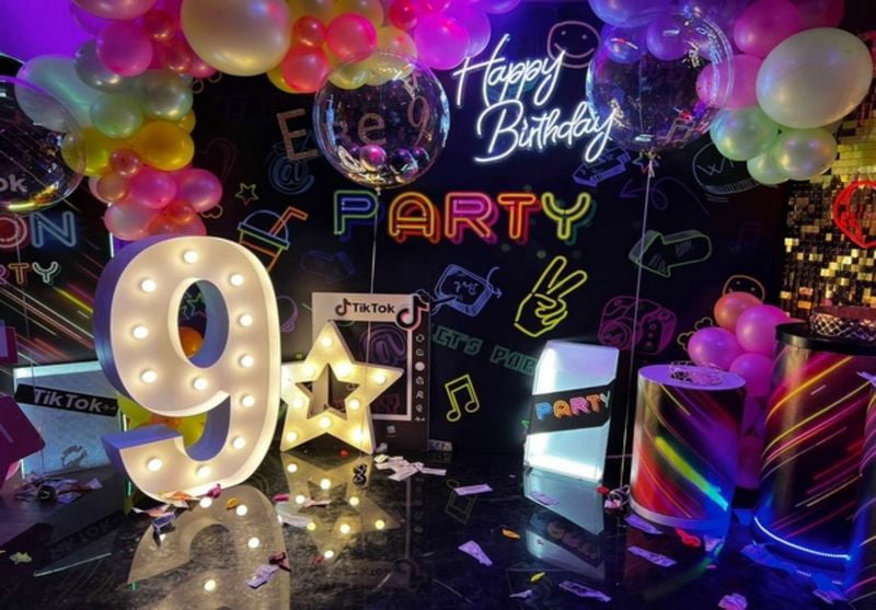 Custom Happy 9th Birthday Backdrop Music Party Background Tiktok Live ...