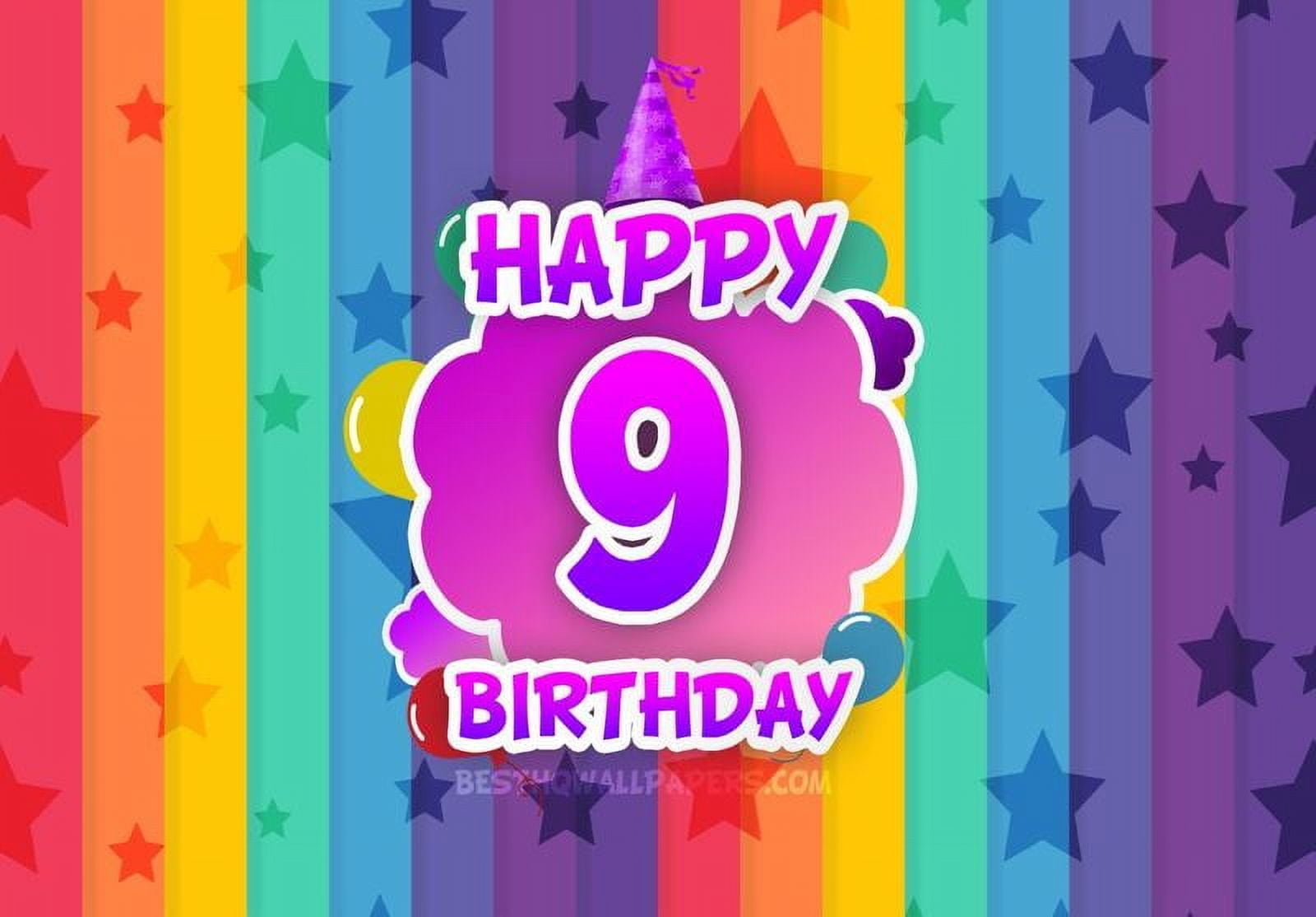 Custom Happy 9th Birthday Backdrop Music Party Background Tiktok Live ...