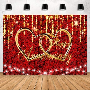 7X5ft Valentine's Day Backdrop Red Love Heart Photography Background ...