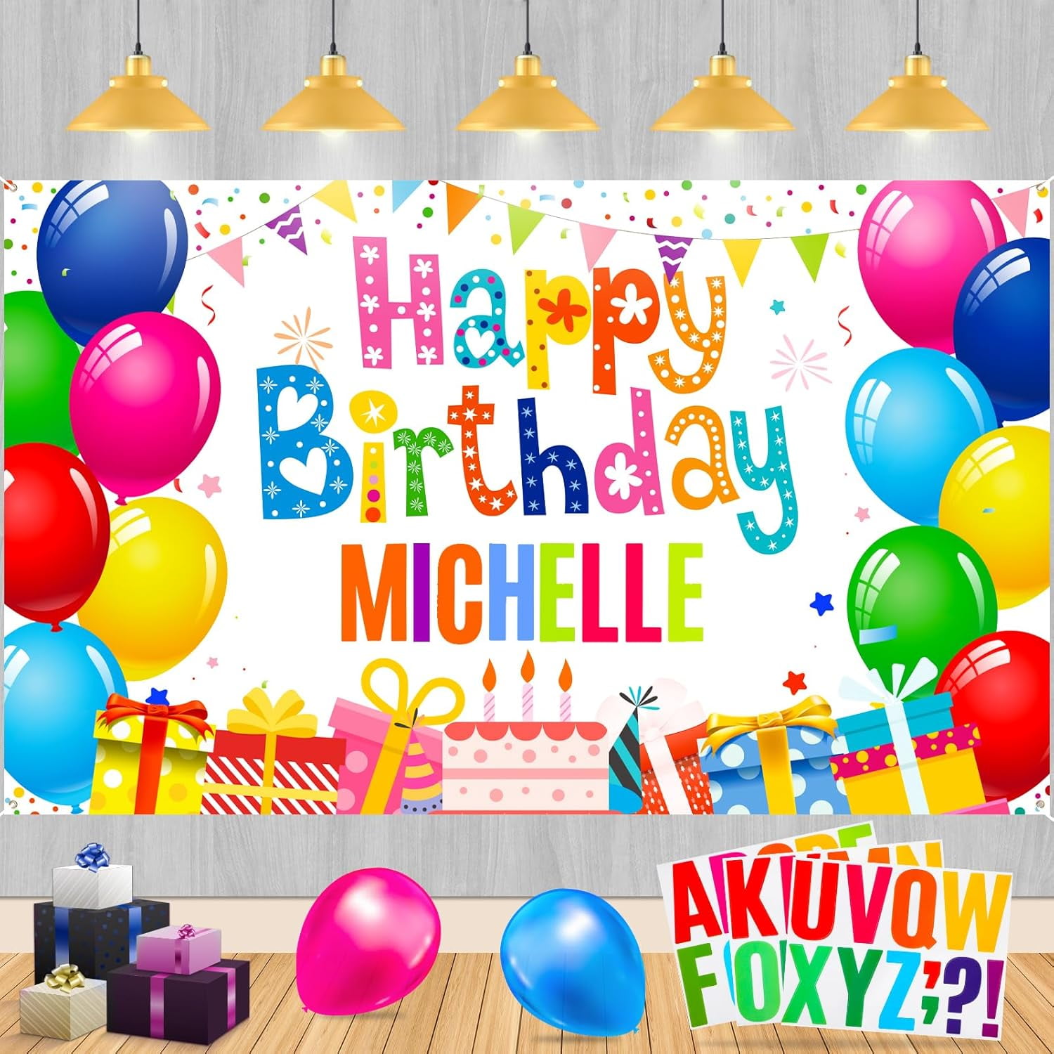 Custom Happy Birthday Banner with Name Personalized Happy Birthday ...