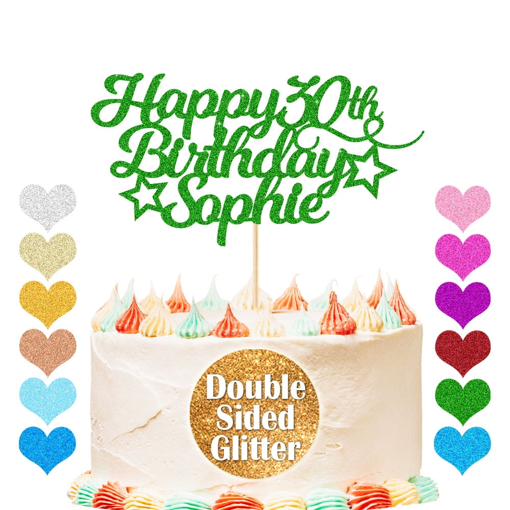 Custom Happy Birthday Cake Topper Cake Decorations Birthday Party Cake ...