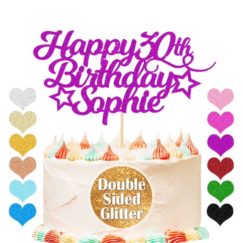 Custom Happy Birthday Cake Topper Cake Decorations Birthday Party Cake ...