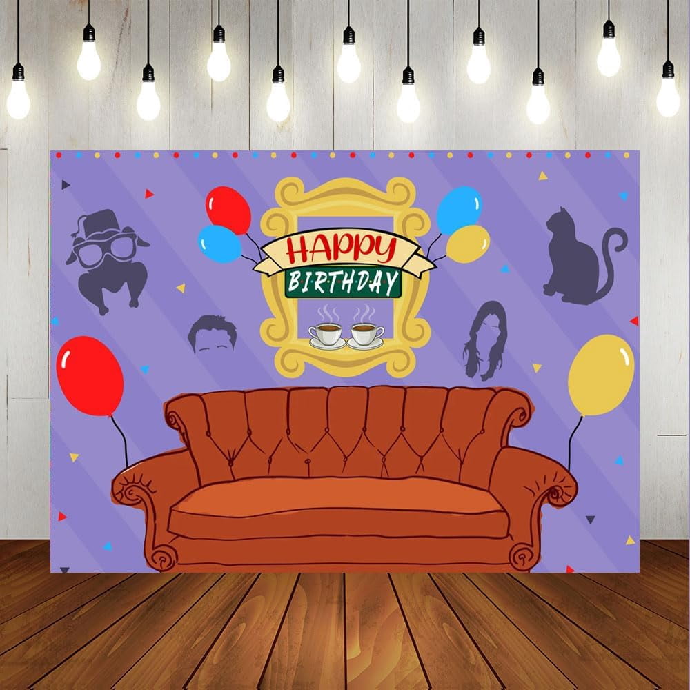 Custom Happy Birthday Friends Central Perk Theme Backdrop Red Brick ...