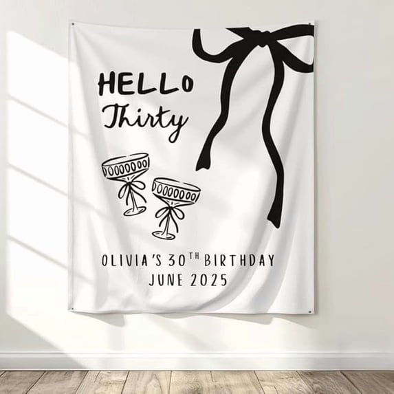 Custom Happy Birthday Sign, 60*60IN Birthday Tapestry Birthday Photo ...