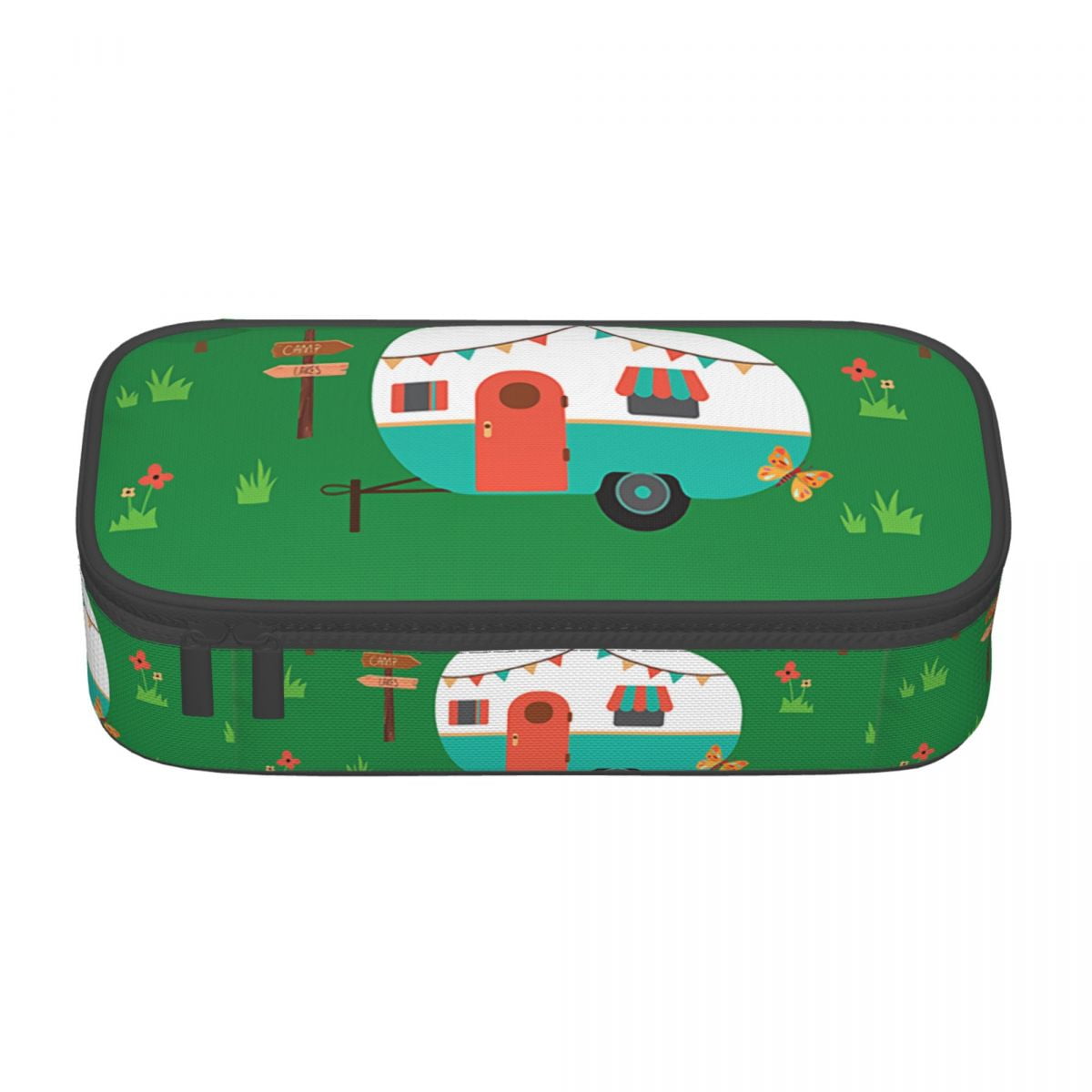 Custom Happy Camper Korean Pencil Cases s Large Storage Camping Life ...