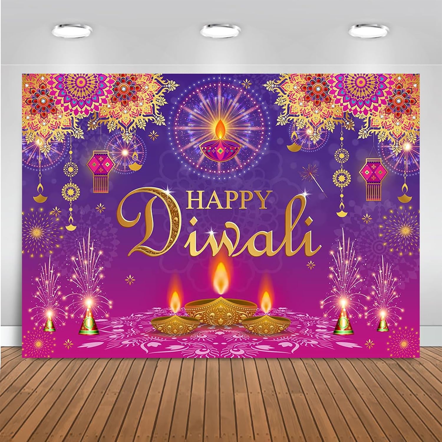 Custom Happy Diwali Backdrop Indian Deepavali Diwali Festival of Light ...