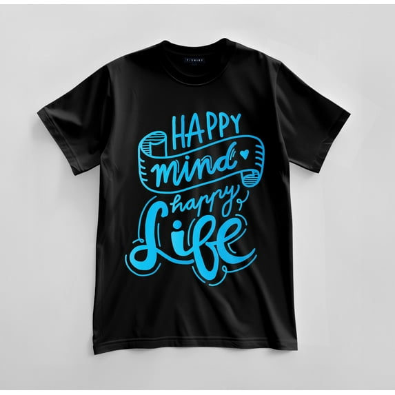 Custom Happy Mind, Happy Life T-shirt Design Unisex Jersey Short Sleeve ...