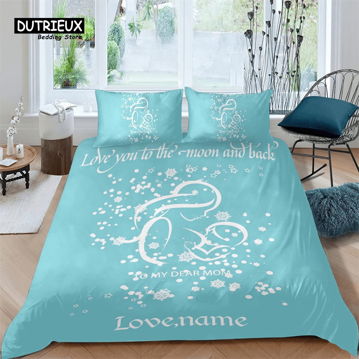 Custom Happy Mother's Day Snowflake Pink Orange Bedding Set 3 Piece ...