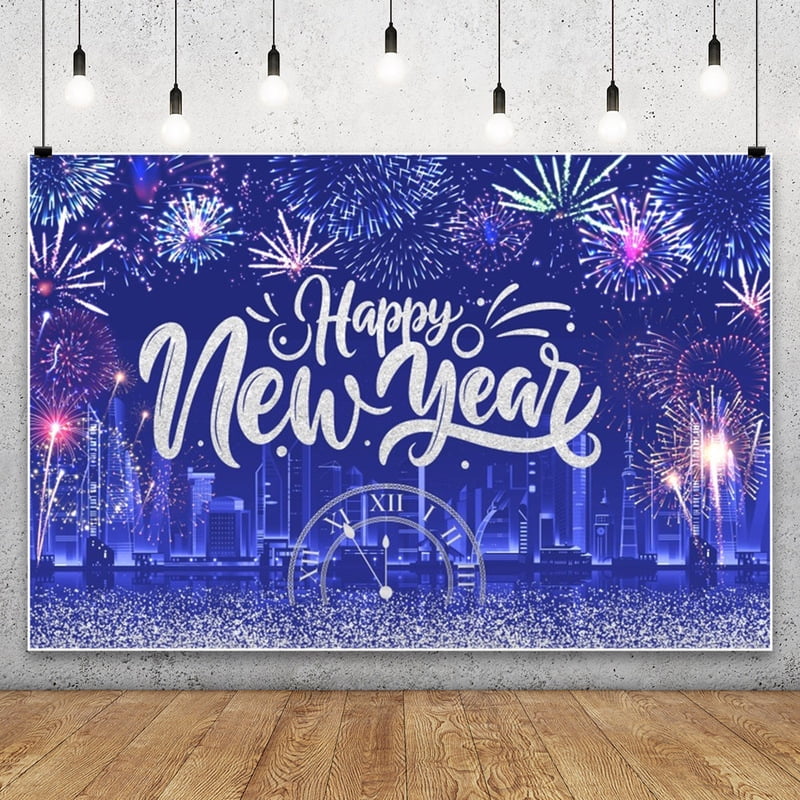 Custom Happy New Year 2025 Carnival Backdrop For Photography Glitter ...