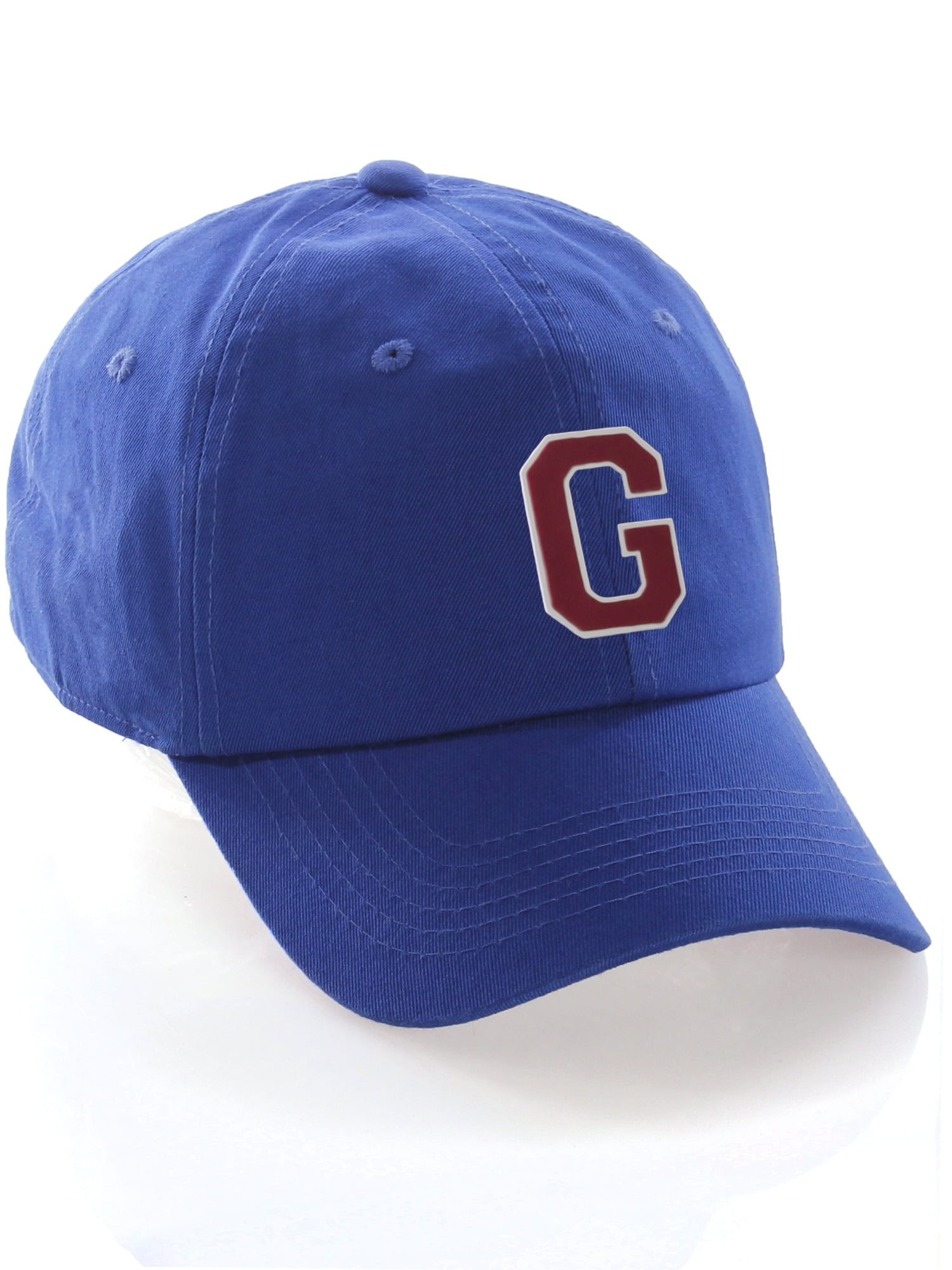 Custom Hat A to Z Initial Letters Classic Baseball Cap, Blue Hat White ...