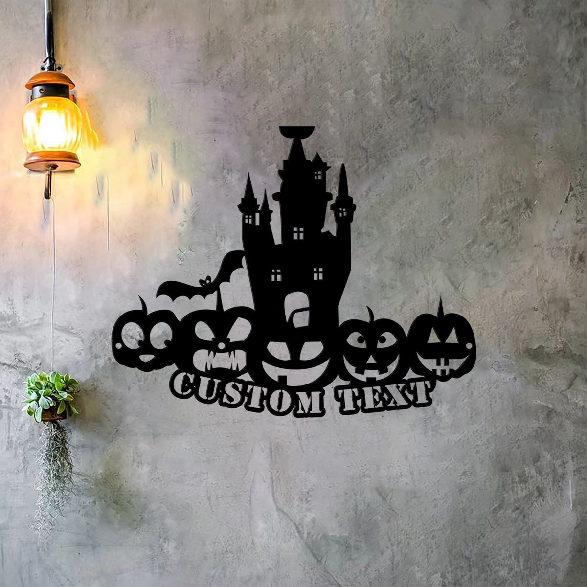 Custom Haunted House Metal Decor , Bat and Spooky Houses Metal Wall Art ...