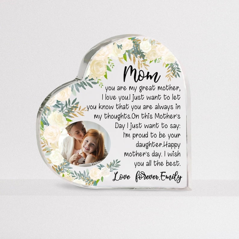 Custom Heart Acrylic plaque,Custom Photo Block,Personalized photo gifts ...