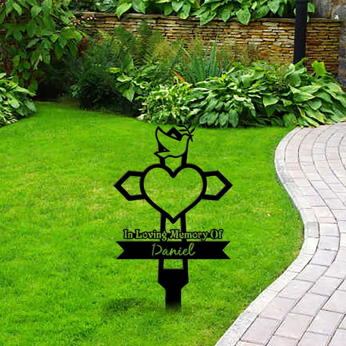 Custom Heart Memorial Cross, Dad Memorial Gift, Mom Memorial Gift ...