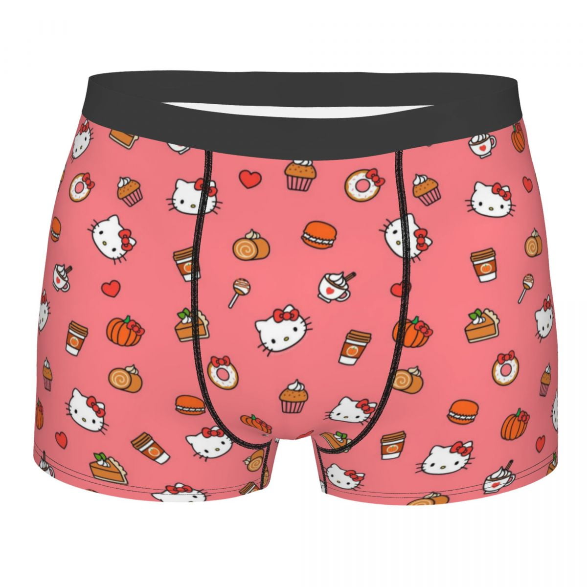 Custom Hello Kitty Pattern Underwear Men Breathable Sanrio Boxer Briefs Shorts Panties Soft