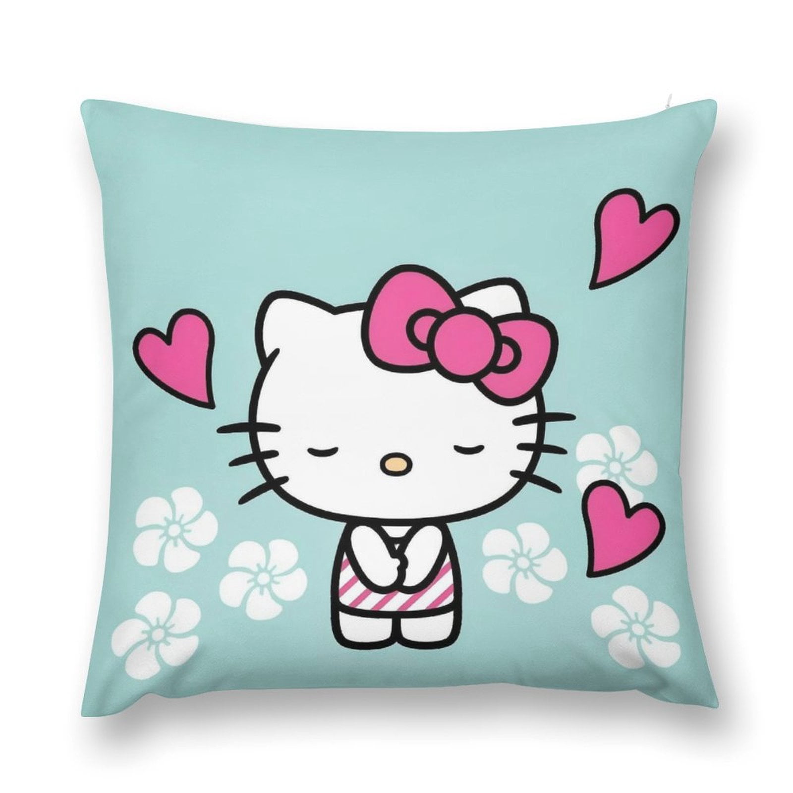 Custom Hello-Kitty Plush Pillow Case, Soft Warm Kawaii Square Cushion ...