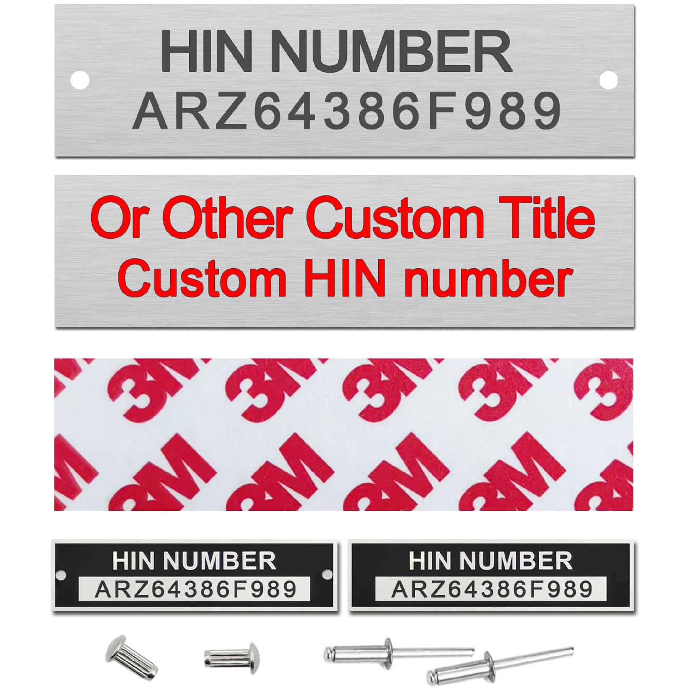 Custom Hin Plate Replacement, Engraved Trailer Vin Plates Boat Hull ...