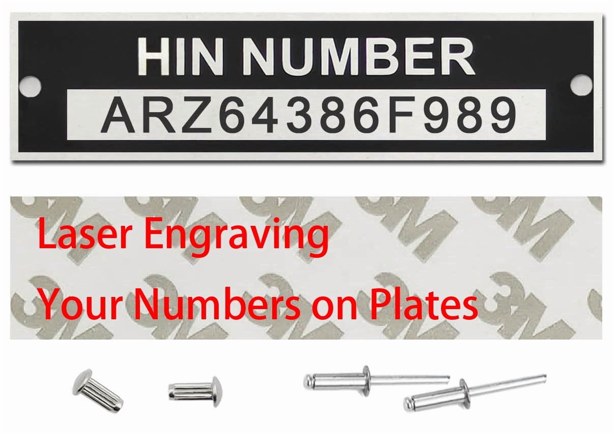 Custom Hin Plate Replacement, Engraved Trailer Vin Plates Boat Hull ...