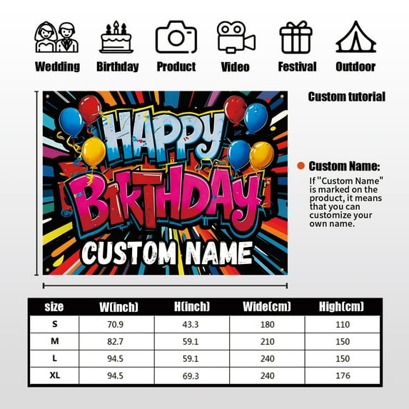 Custom Hip-Hop Party Decorations Banner Hip-Hop Sign Backdrop Photo ...