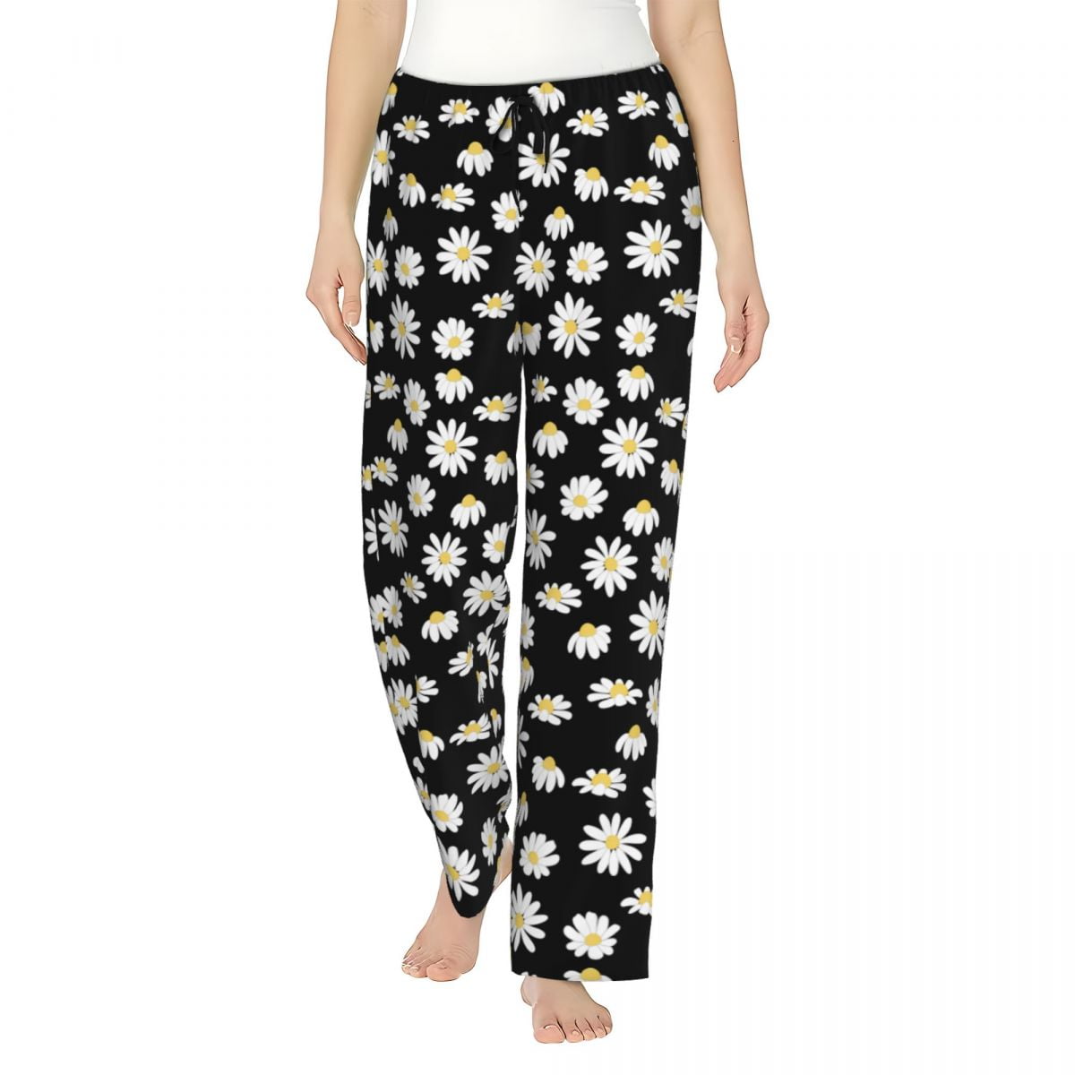 Custom Hippie Flower Pattern Pajama Pants Women's Sleepwear Lounge ...
