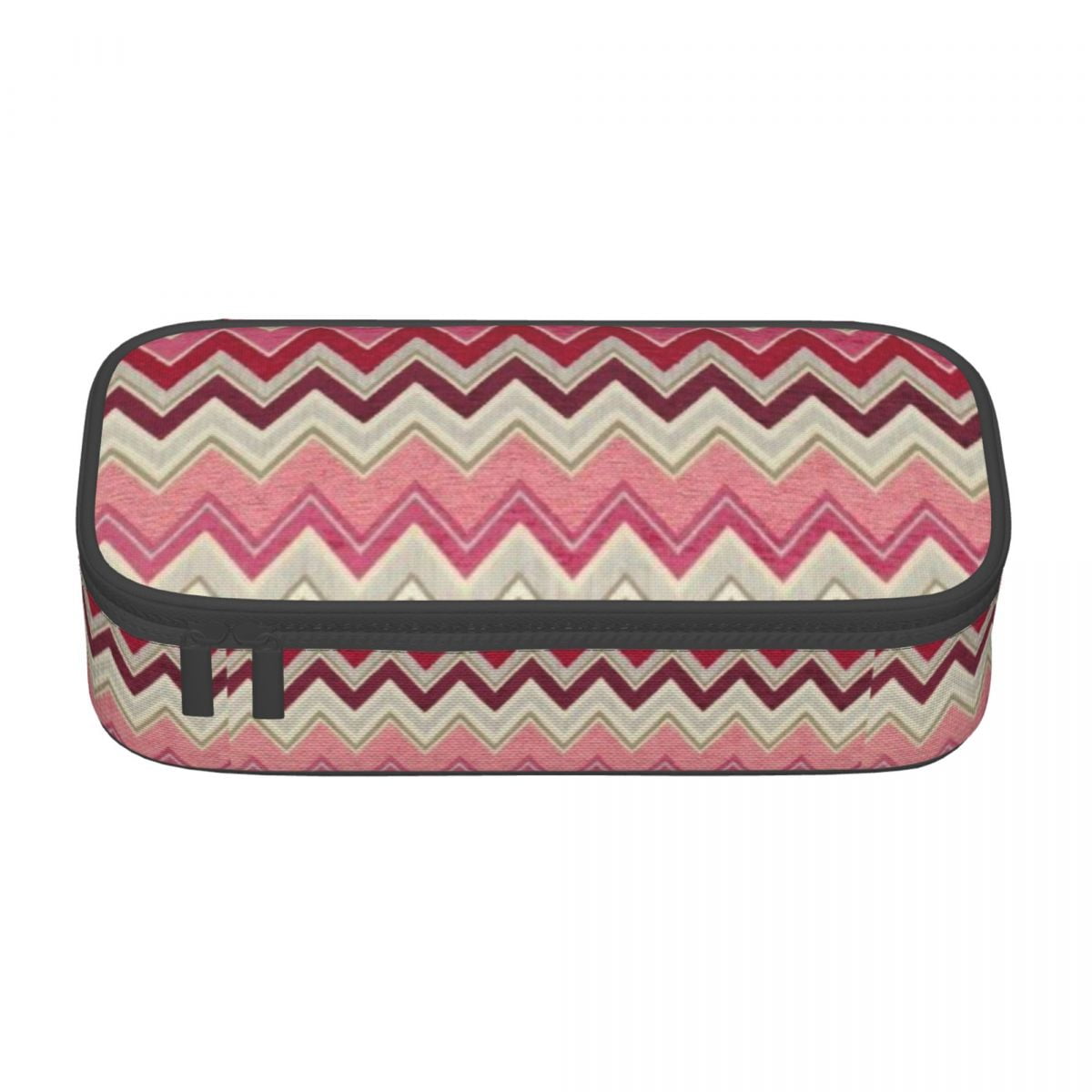 Custom Home Zig Zag Bohemian Kawaii Pencil Case Large Capacity Zigzag Boho Pastel Pencil Bag ...
