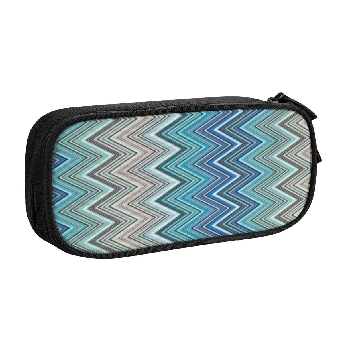 Custom Home Zig Zag Bohemian Kawaii Pencil Cases Gilrs Large Capacity Zigzag Boho Pastel Pencil ...