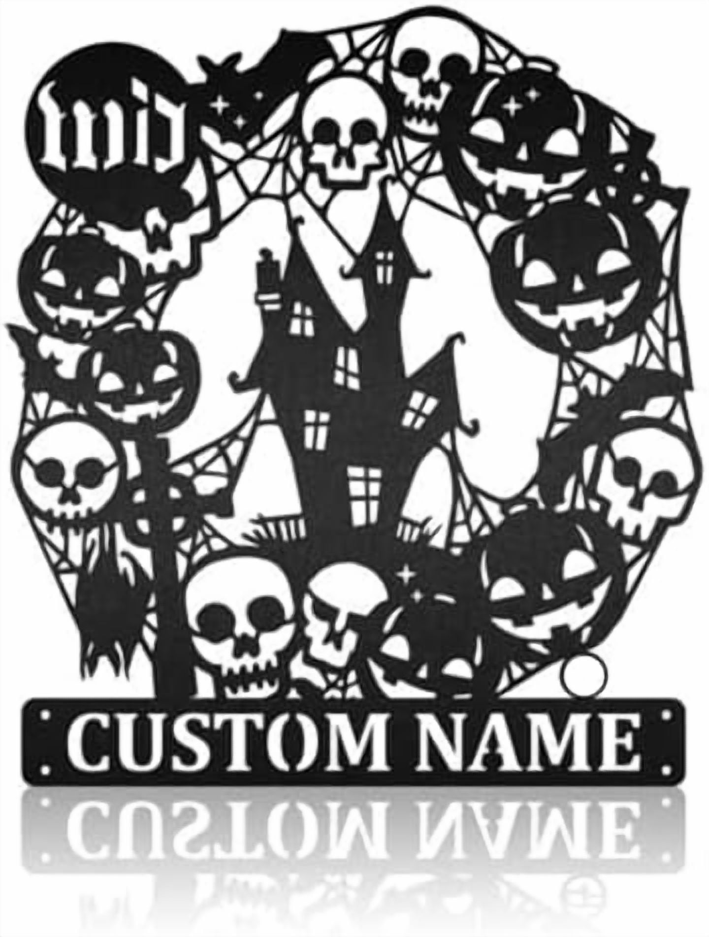 Custom Horror Halloween Web Sign Wall Decor,Personalized Fall Halloween Decorations Indoor ...