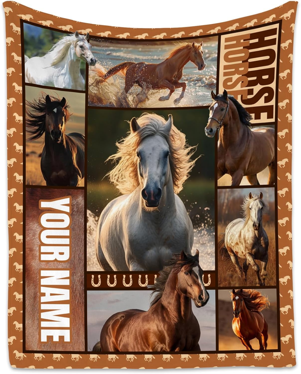 Custom Horse Blanket for Girls, Personalized Horse Gifts for Girls 8-12 10-12, 30"x40" Horse ...
