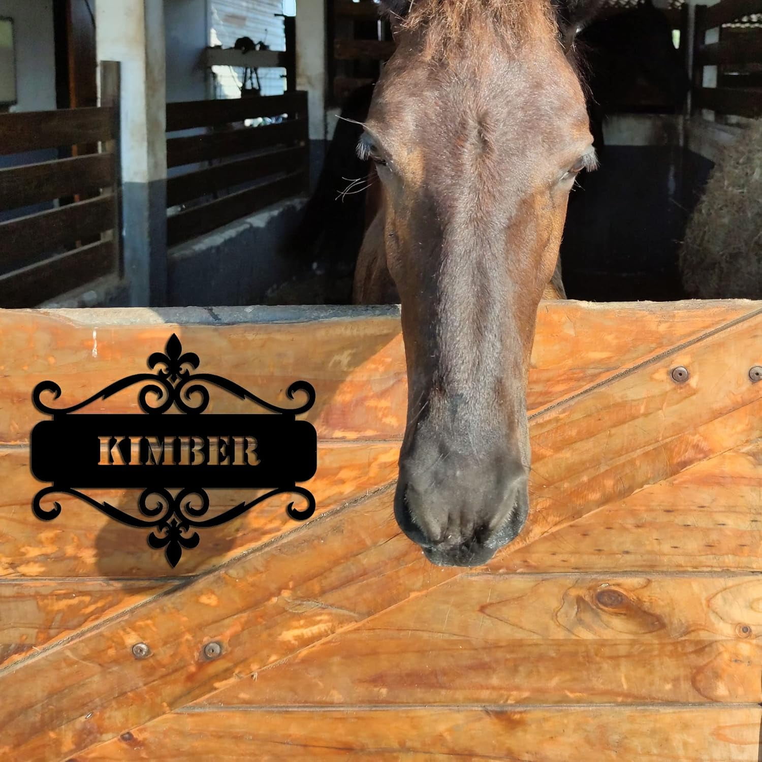 Custom Horse Name Sign - Personalized Horse Stall Sign Metal Wall Art ...