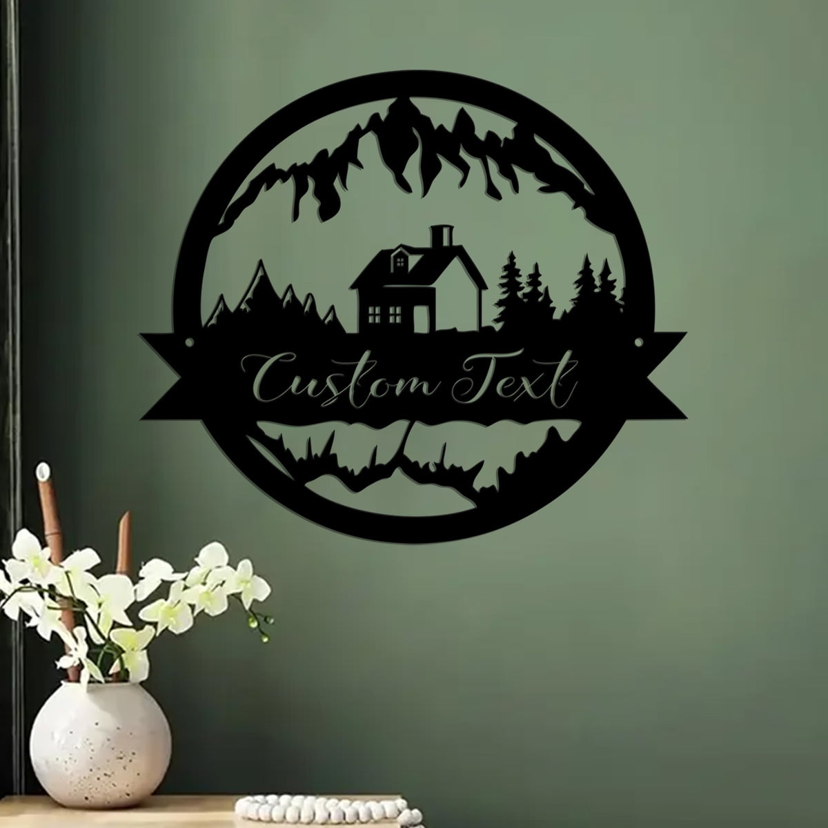 Custom House name metal sign personalized Retro minimalist wooden house ...