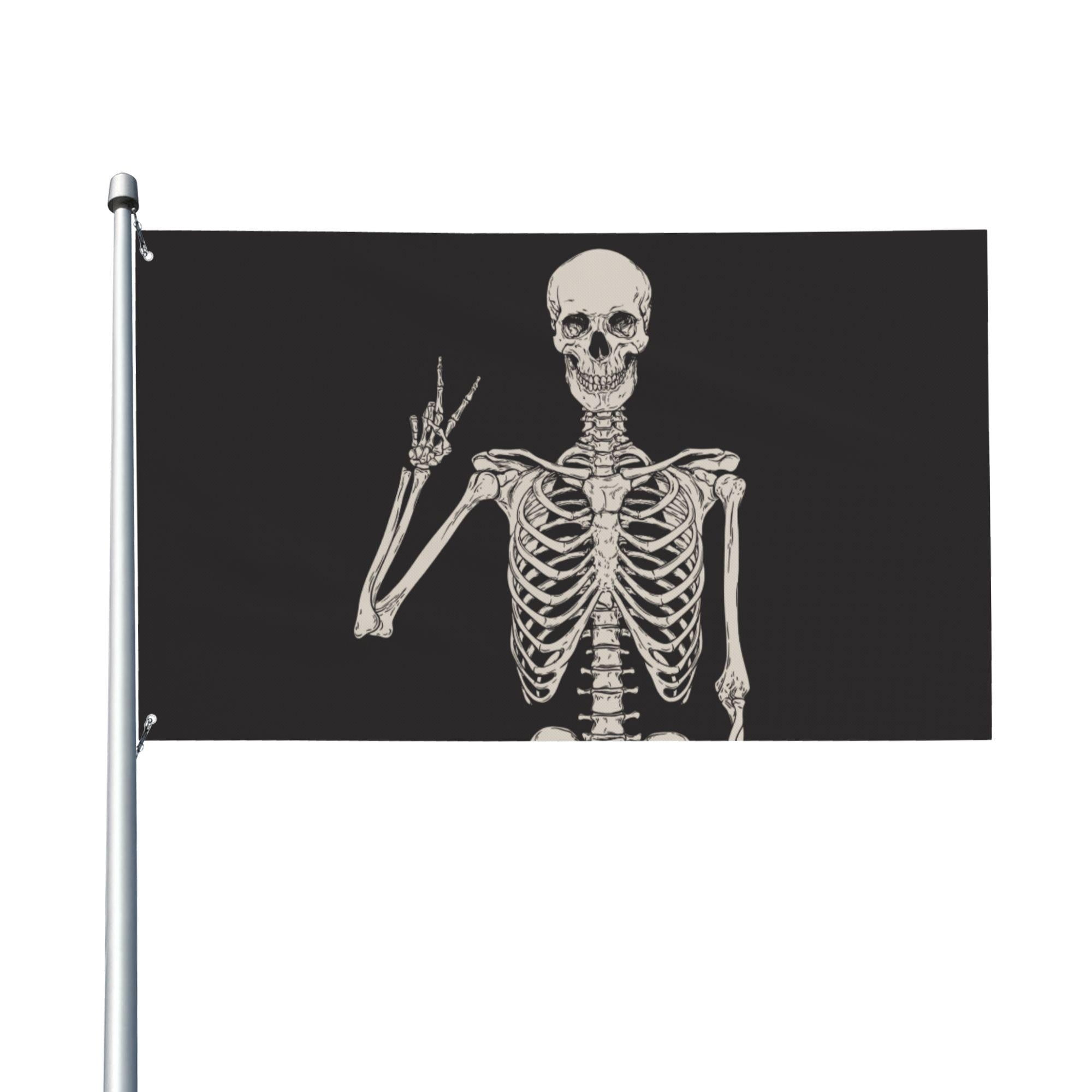 Custom Human Skeleton Skull Flag Outdoor Garden Flag Breeze Flag Home ...