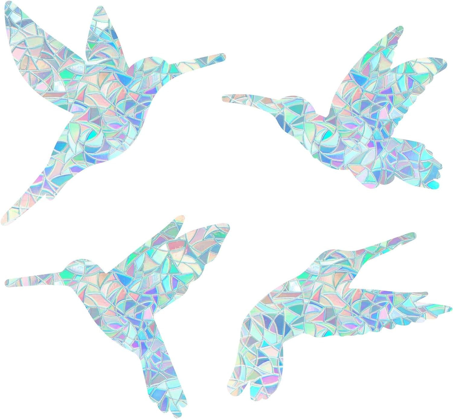 Custom Hummingbird Shape Waterproof PVC Laser Adhesive Stickers ...