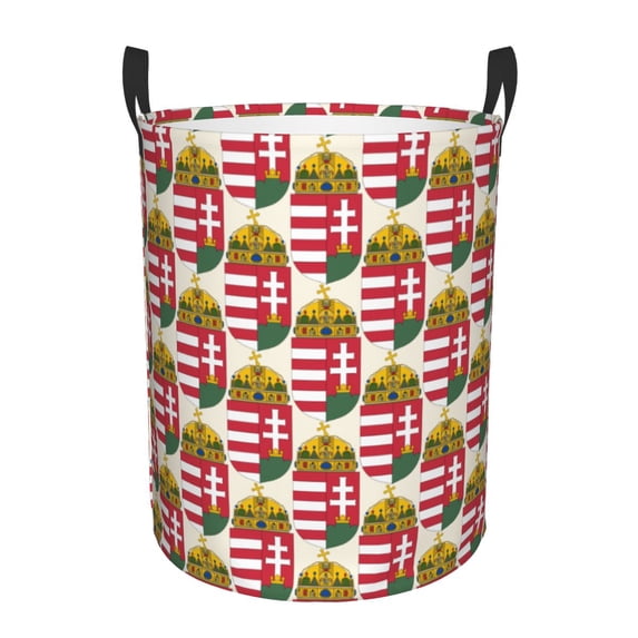 Custom Hungary Coat Of Arms Laundry Basket Foldable Hungarian Patriotic ...