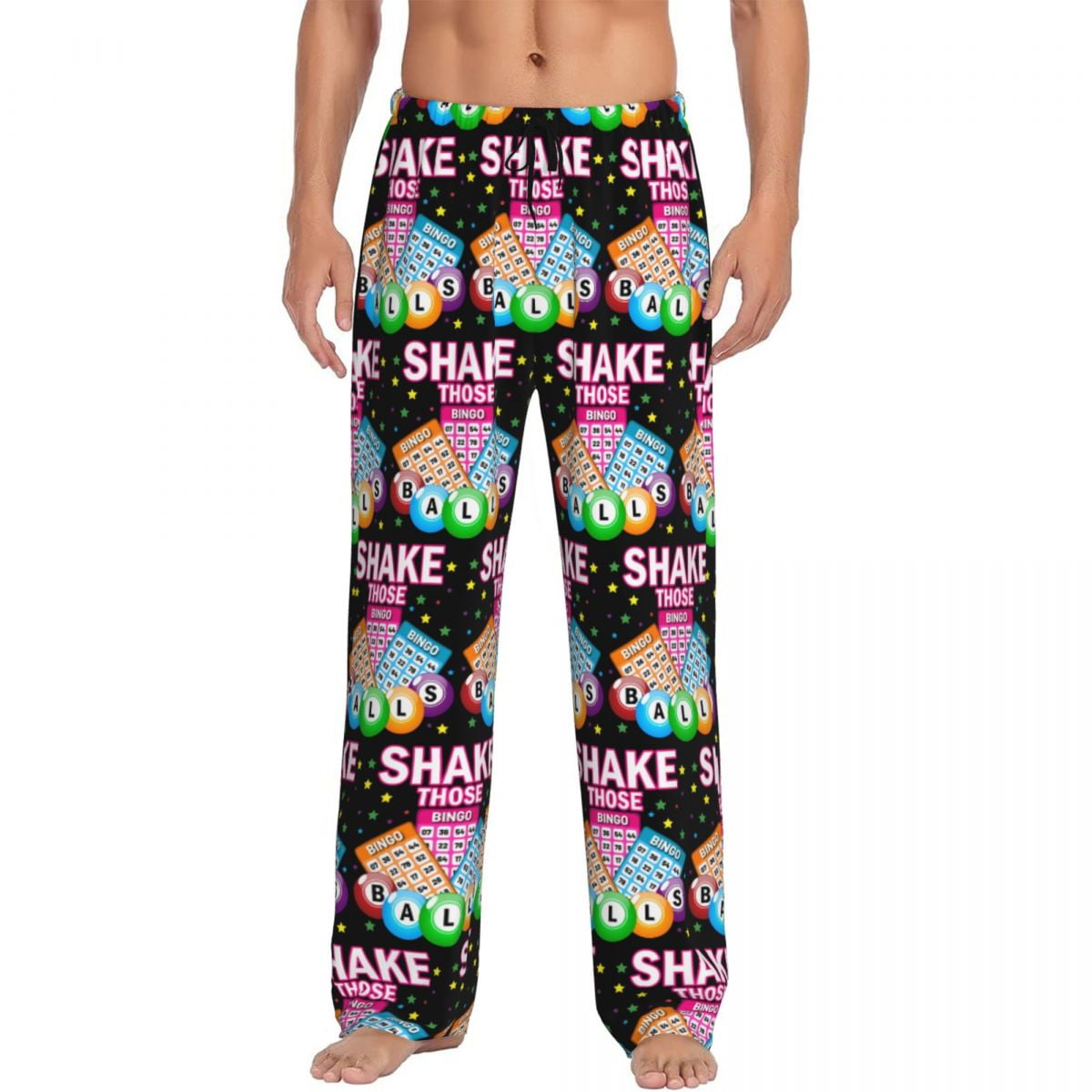 Custom I Love Bingo Pajama Pants Sleepwear Men's Elastic Waistband ...