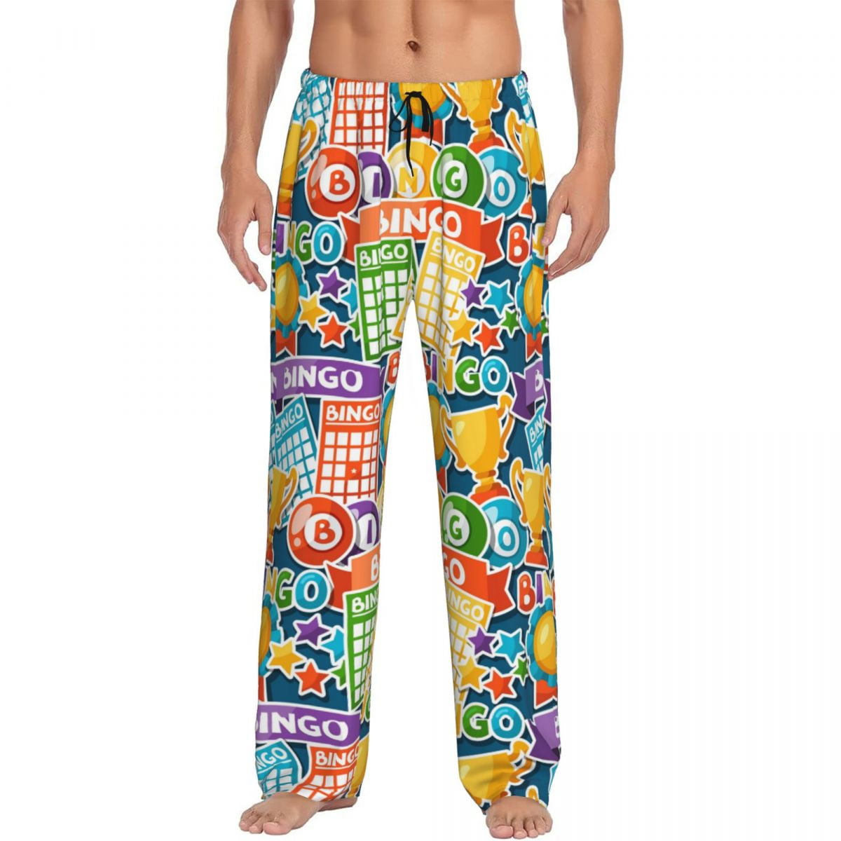 Custom I Love Bingo Pajama Pants Sleepwear Men's Elastic Waistband ...