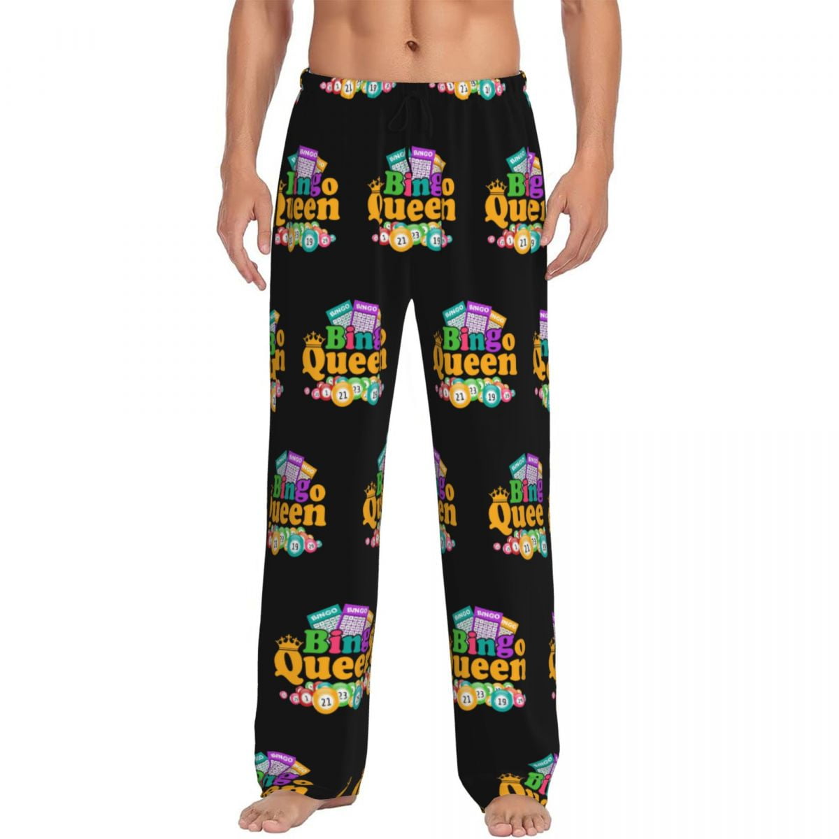 Custom I Love Bingo Pajama Pants Sleepwear Men's Elastic Waistband ...