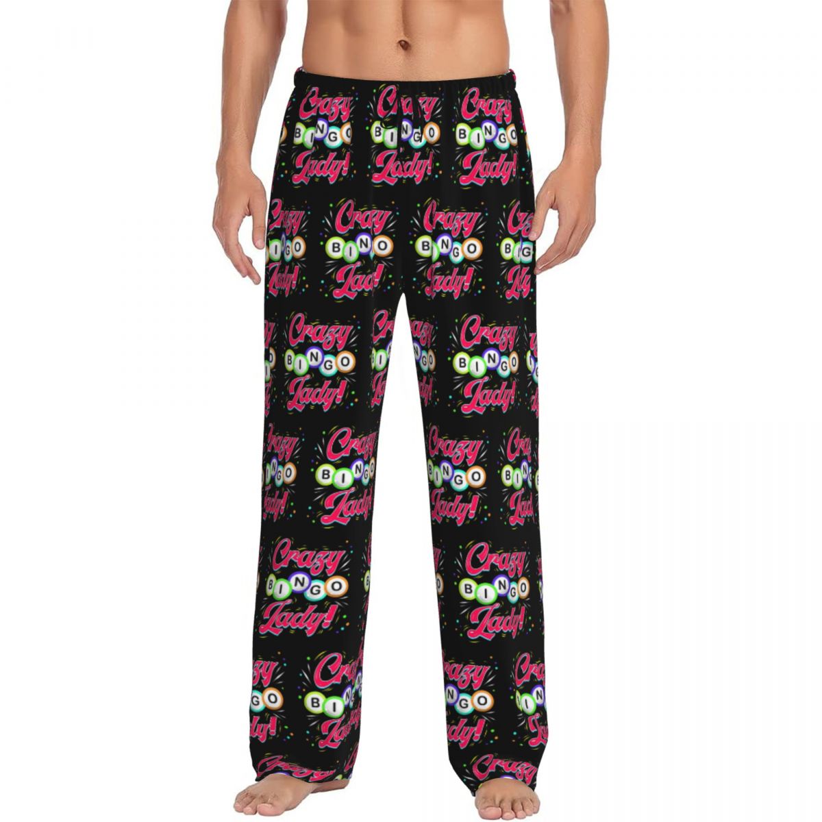 Custom I Love Bingo Pajama Pants Sleepwear Men's Elastic Waistband ...
