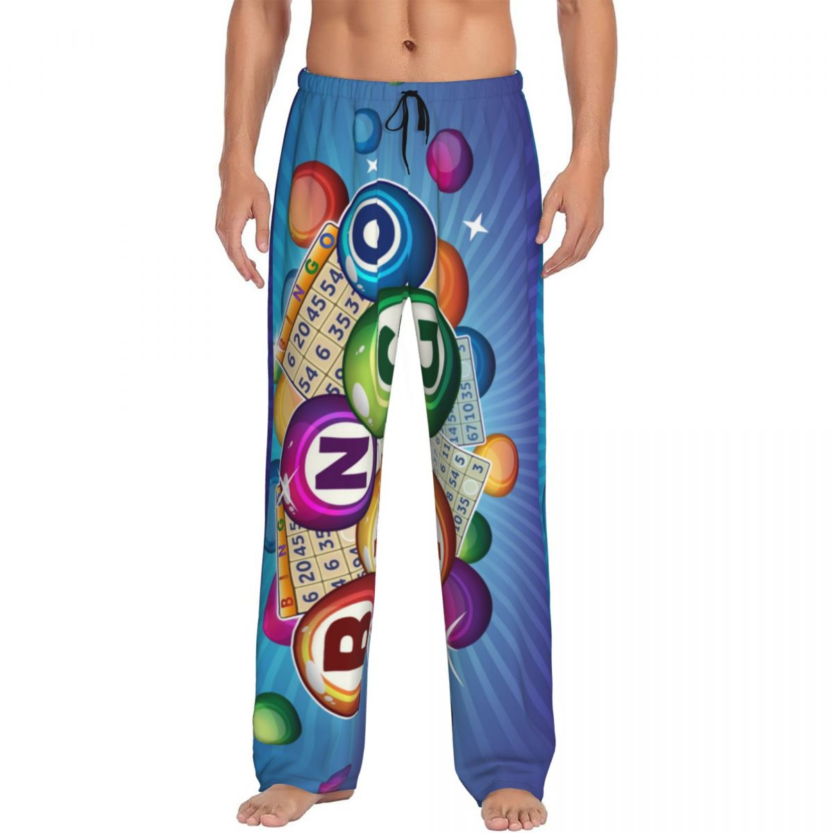 Custom I Love Bingo Pajama Pants Sleepwear Men's Elastic Waistband ...